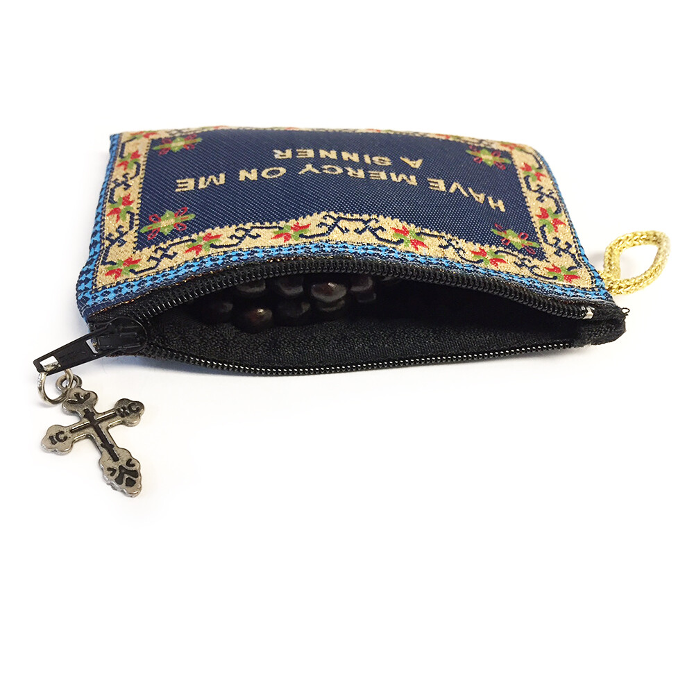 TIP48-U154 SET OF 2 Jesus Prayer Pouch - 2 Sided With Wooden Prayer ...