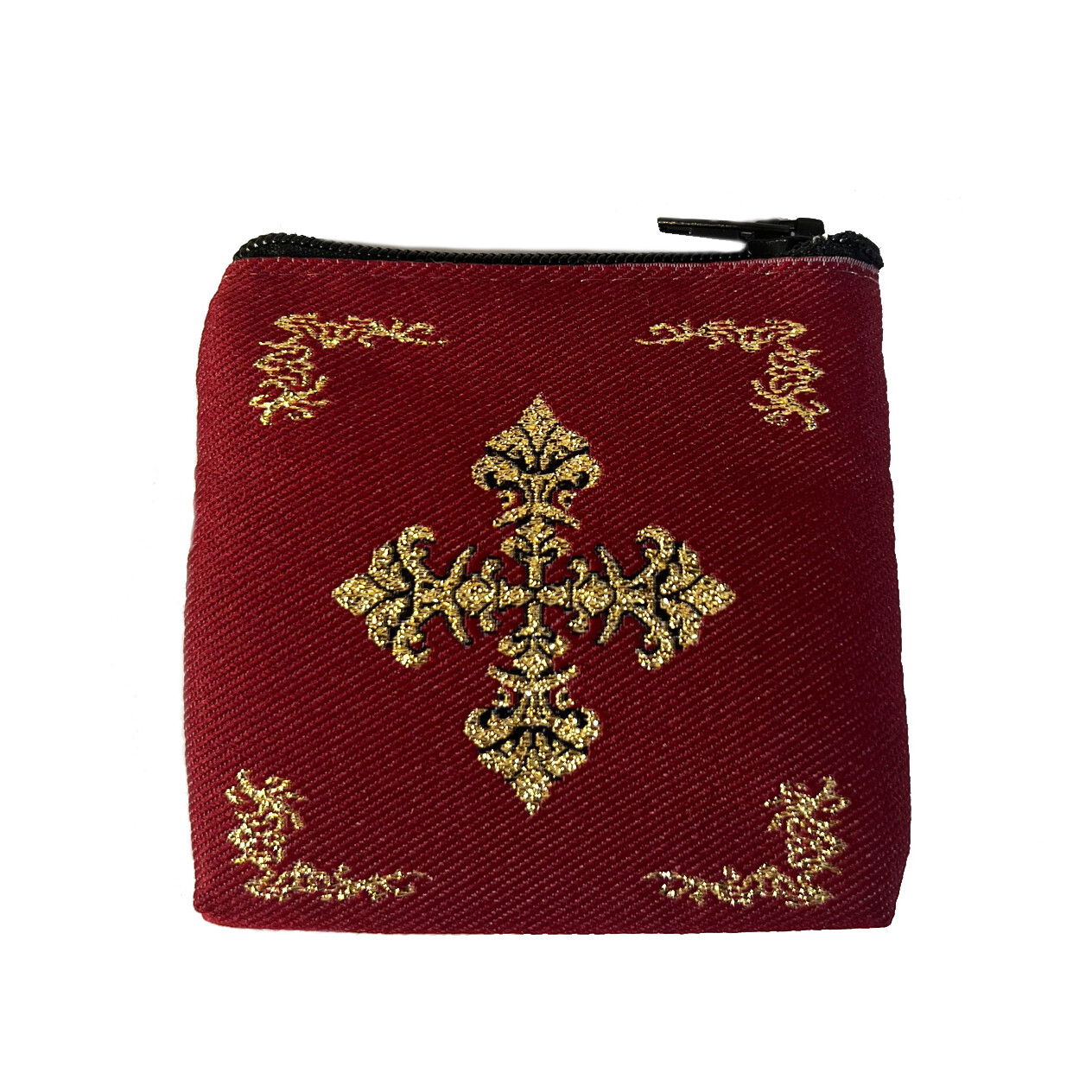 Tapestry Cloth Pouch For Your Religious Jewelry Rosary - With Cross ...