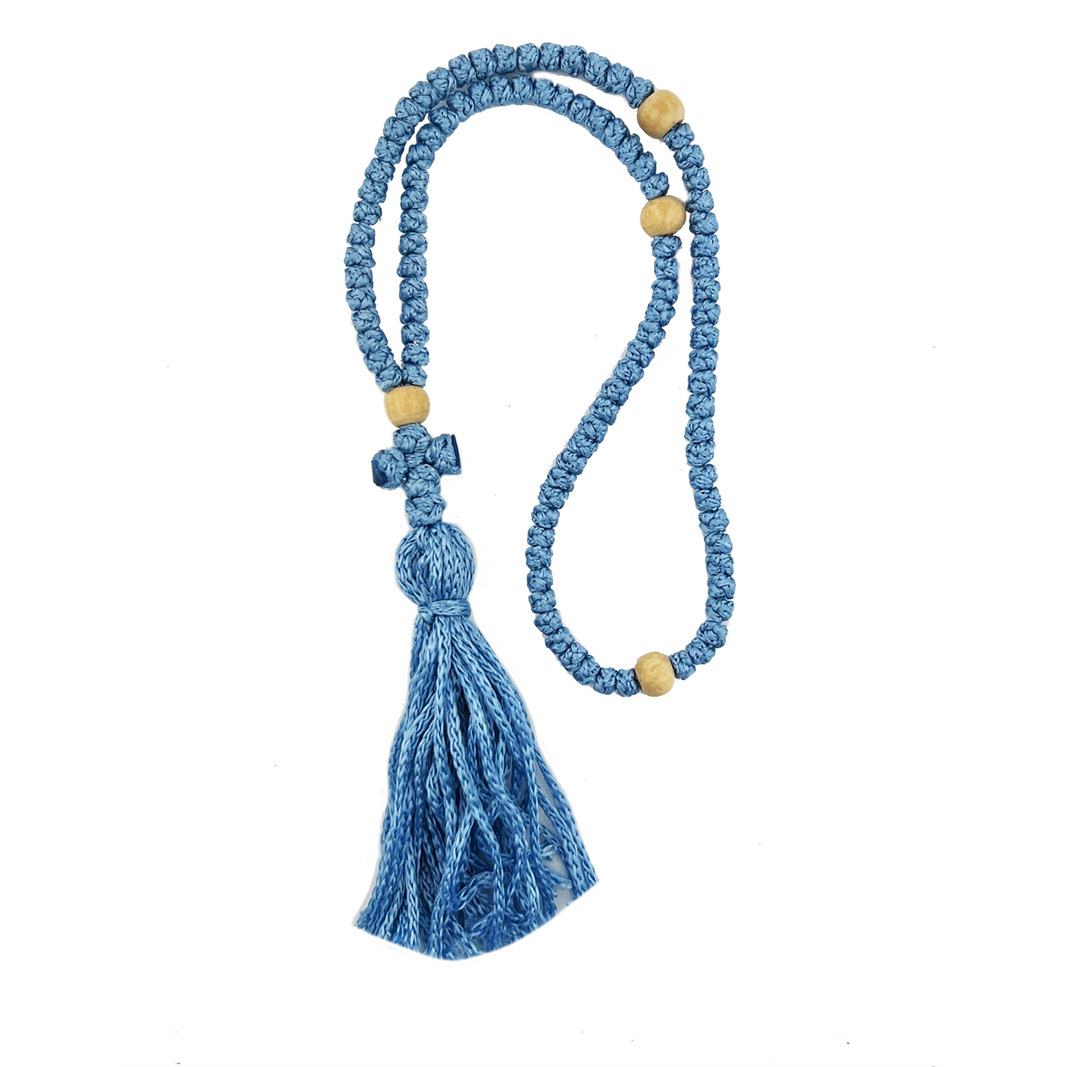Prayer Beads Ropes - Rosaries :: CS5 - Blue PRAYER ROPE 100 KNOTS Hand ...