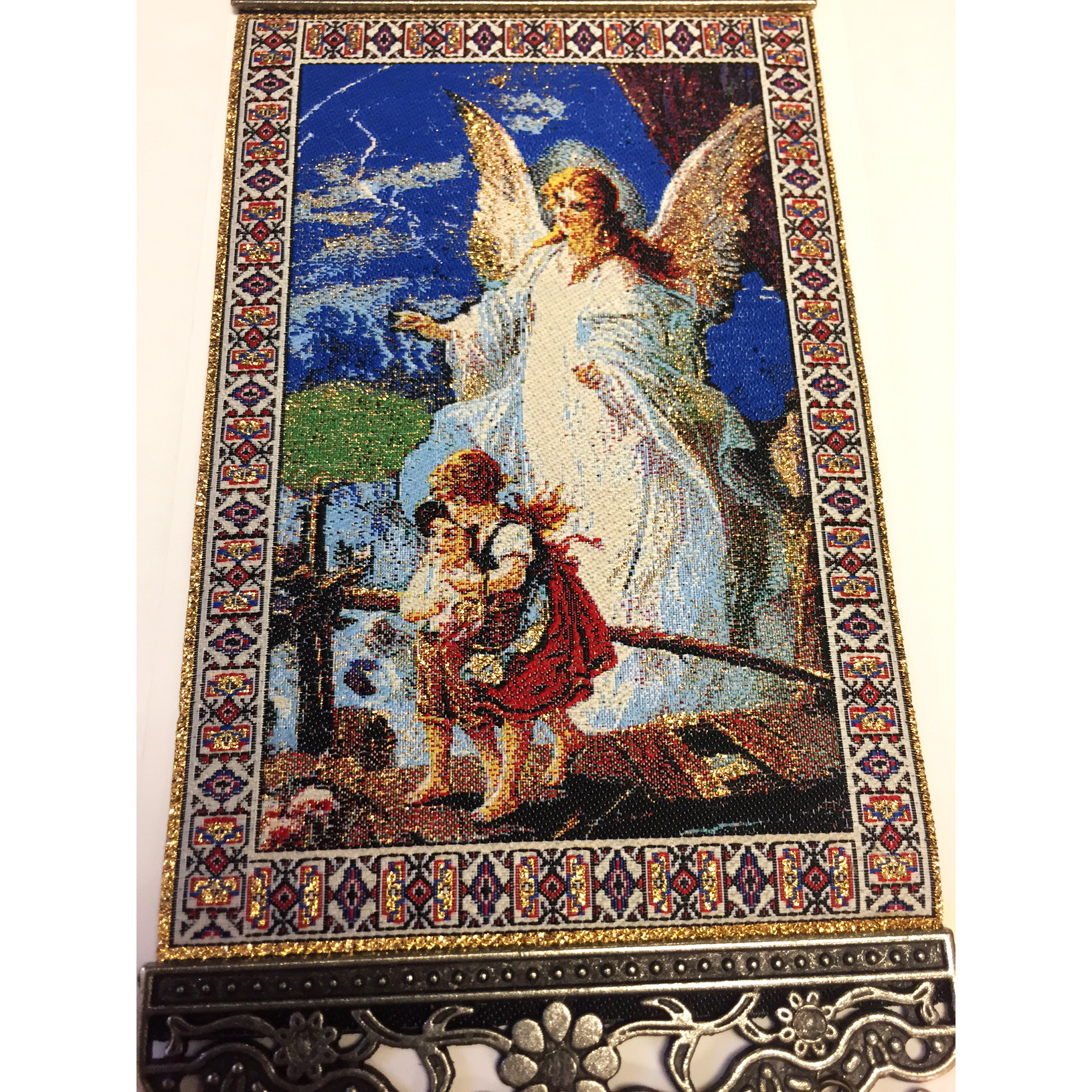 TMT104 Guardian Angel With Children Tapestry Icon Banner Textile Art 9 ...