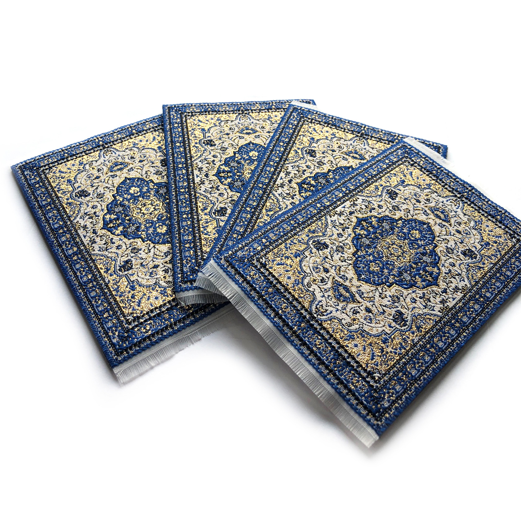 Tapestry Rug Coasters :: C-1 Tapestry Rug Coasters - Set of 4 - Blue ...
