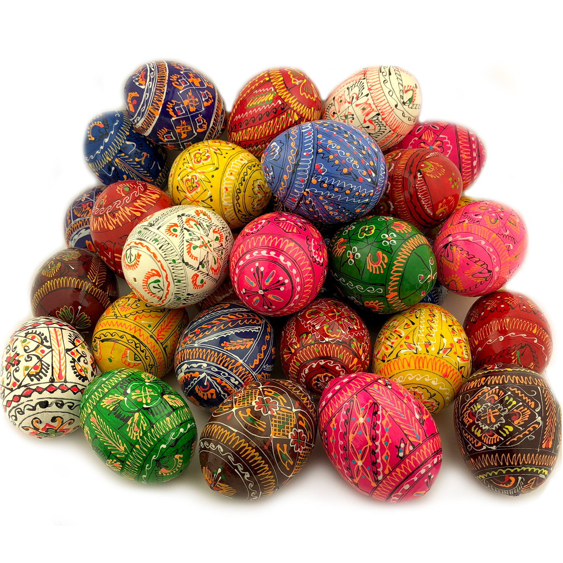 Assorted 10 Pieces Colorful Ukrainian Pysanky Eggs