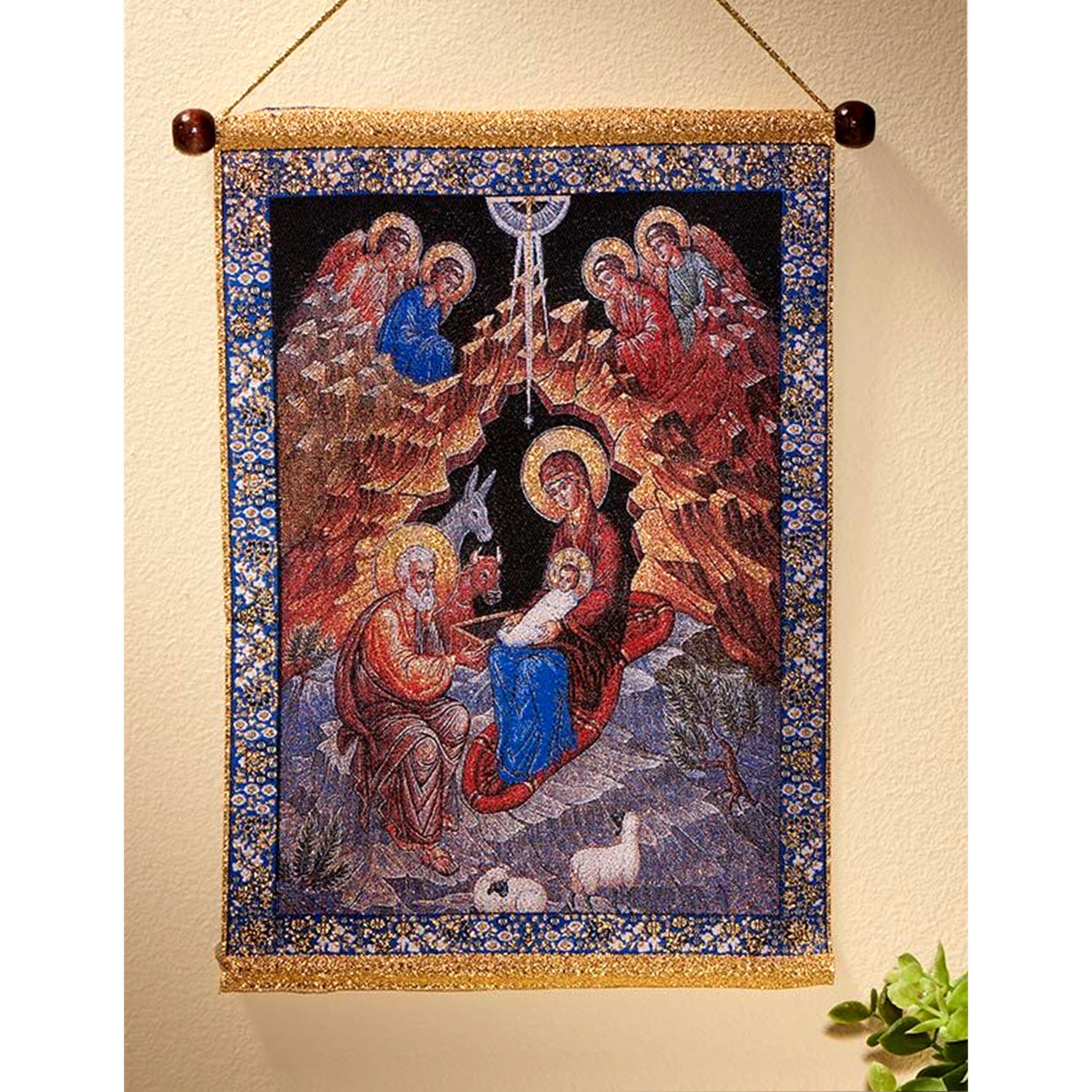 nativity of christ holy family - Hanging Tapestry Icon,