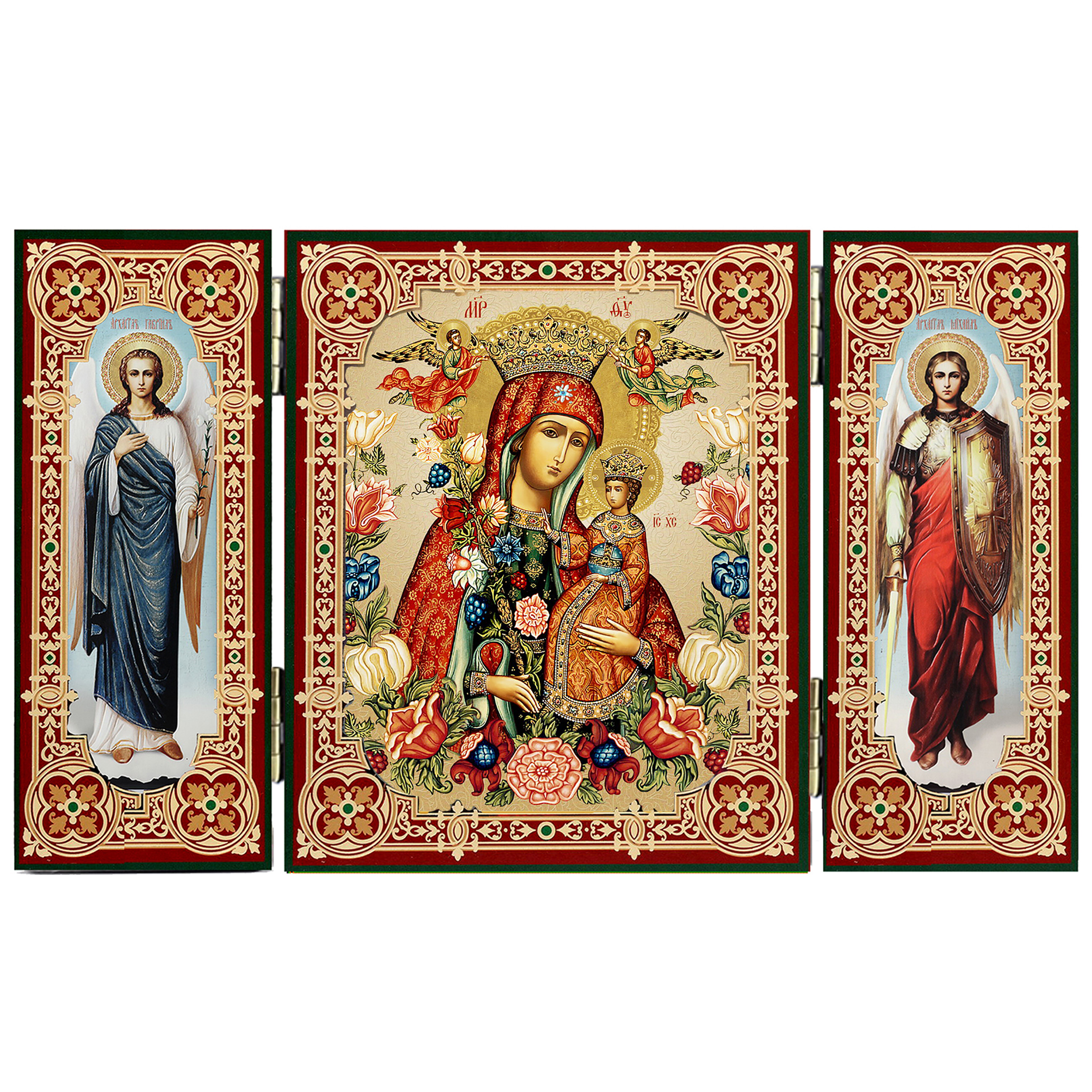 Sacred Heart of Mary Icon Triptych